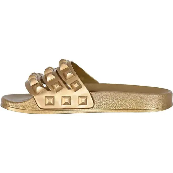 Carmen Sol Carmensita Studded Slide-on Sandals - Gold