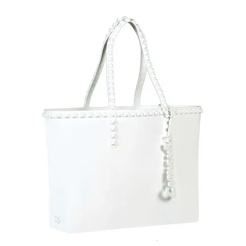 Carmen Sol Seba Studded Jelly Tote Bag - White