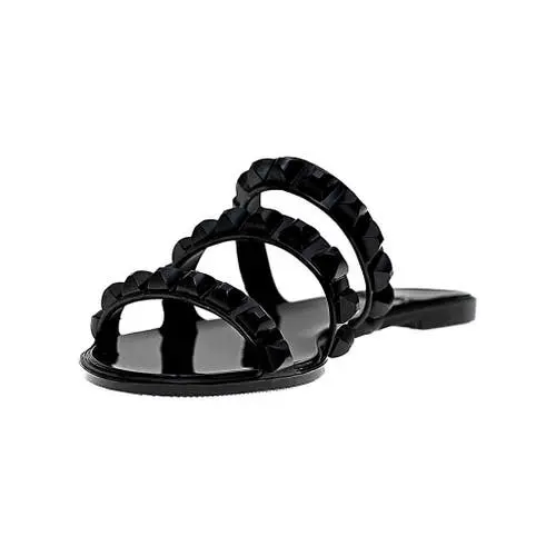 Carmen Sol Maria 3 Studded Strap Sandals - Black