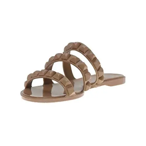 Carmen Sol Maria 3 Studded Strap Sandals - Nude