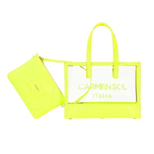 Carmen Sol Venezia Clear Tote Bag - Neon Yellow