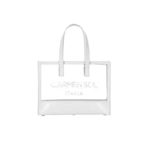 Carmen Sol Venezia Clear Tote Bag - White