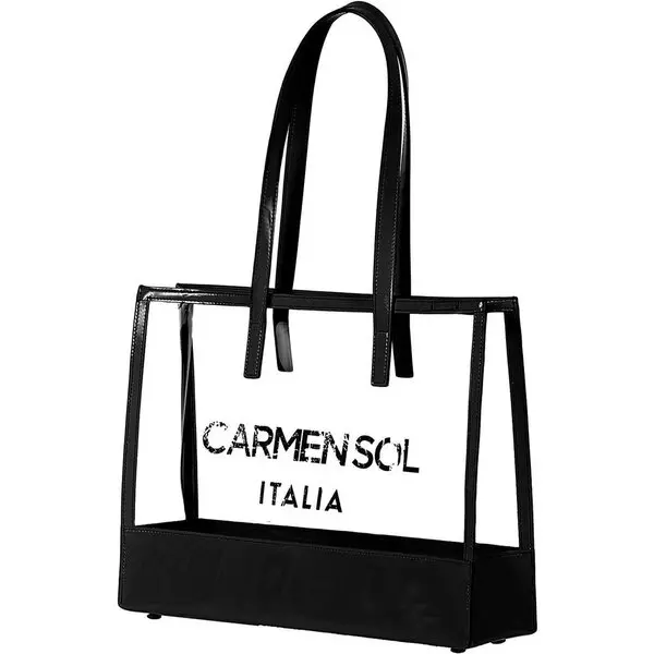 Carmen Sol Clear Tote Bag - Black