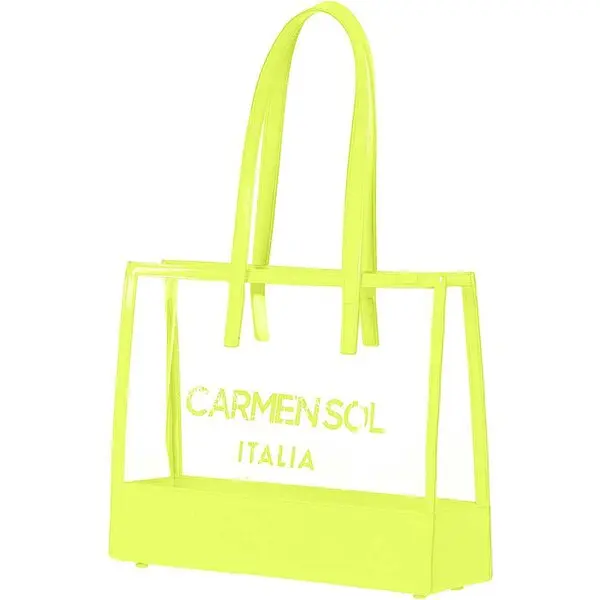 Carmen Sol Clear Tote Bag - Neon Yellow