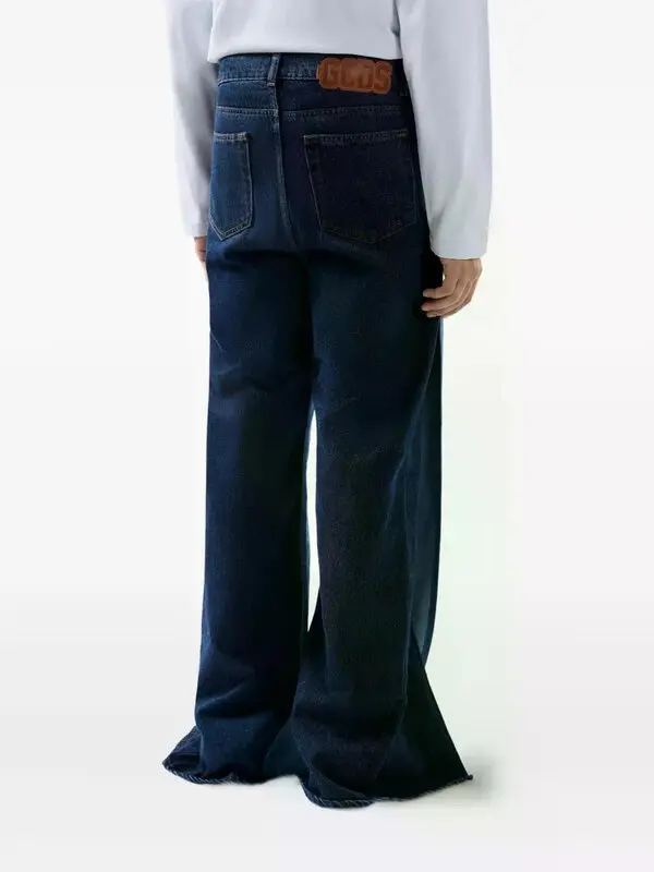 Gcds Split-hem Panelled Denim Jeans - Blue