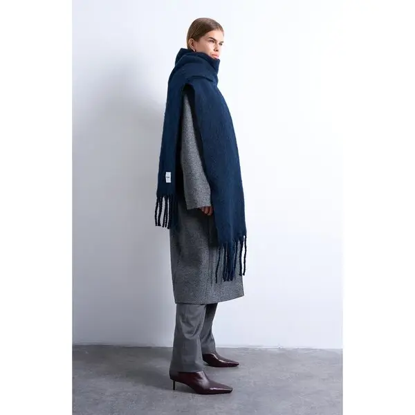 Topshop Sydney Blanket Scarf - Navy