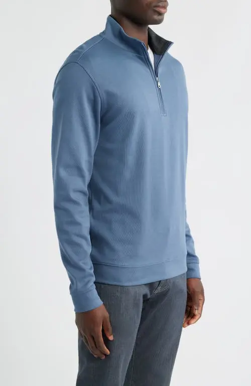 Scott Barber Pima Cotton Interlock Quarter Zip Pullover - Indigo