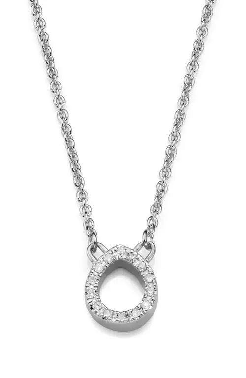 Monica Vinader Naida Mini Open Teardrop Pendant Necklace - Silver