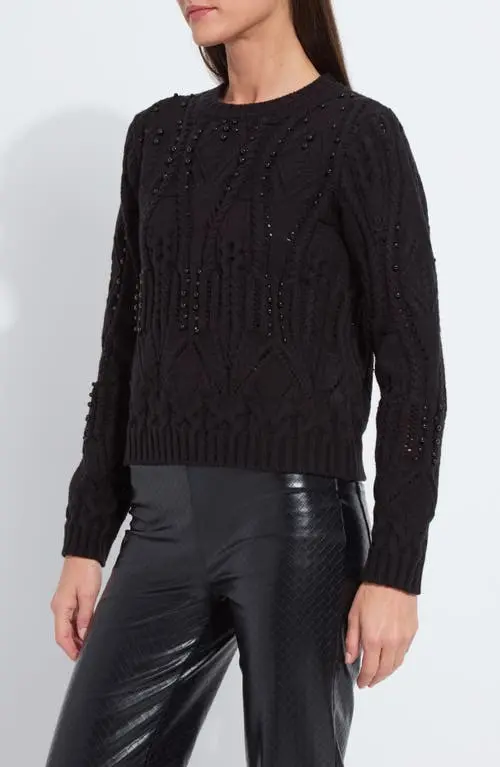 Lyssé Eliza Cozy Embellished Cable Sweater