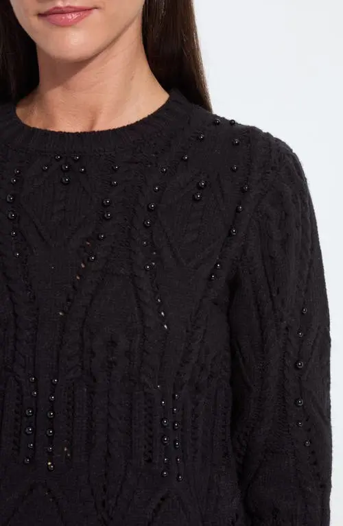 Lyssé Eliza Cozy Embellished Cable Sweater