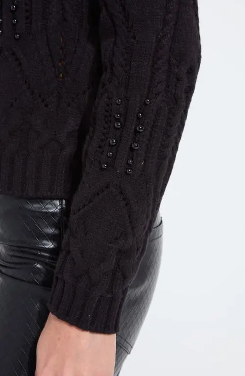 Lyssé Eliza Cozy Embellished Cable Sweater