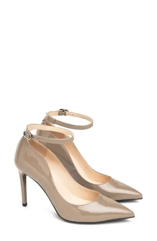 NEROGIARDINI Ankle Strap Pointed Toe Pump - Taupe