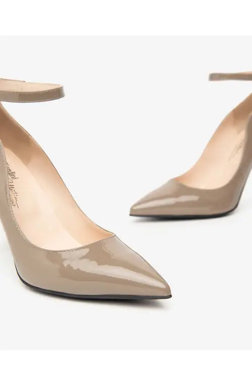 NEROGIARDINI Ankle Strap Pointed Toe Pump - Taupe