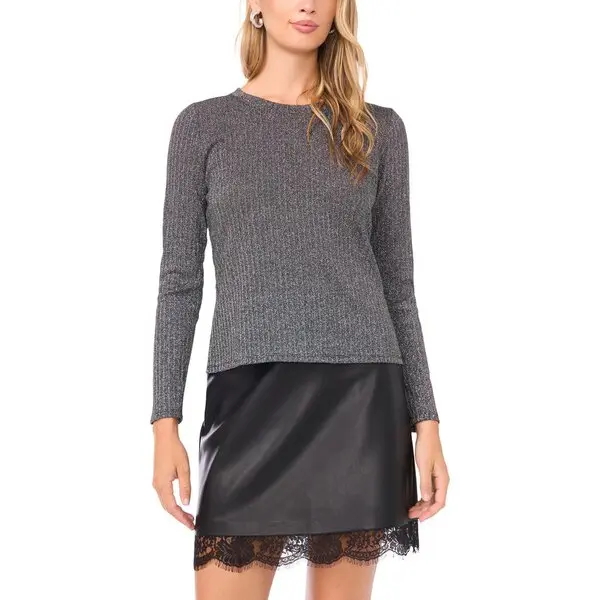 Vince Camuto Metallic Long Sleeve Top