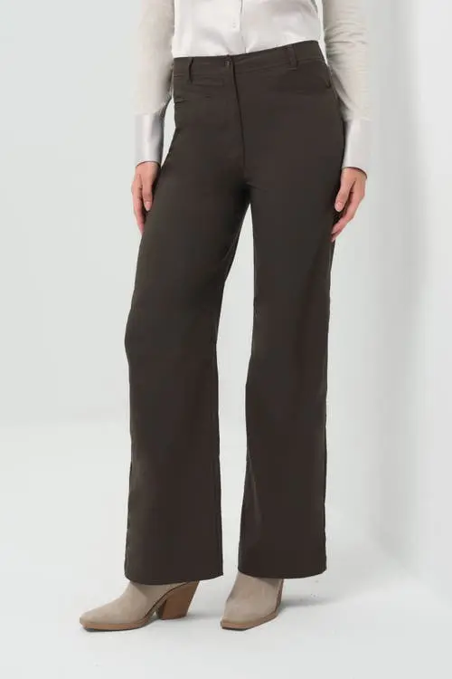 Anatomie Greyson Mid-weight Stretch Wide Leg Pant - Espresso