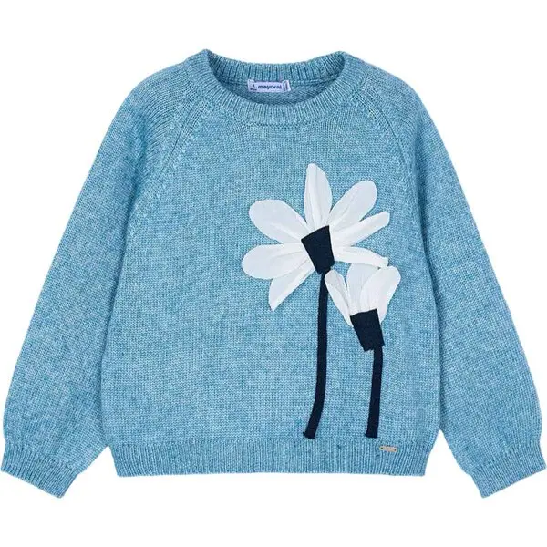 MAYORAL Girls' Floral Appliqué Knit Jumper