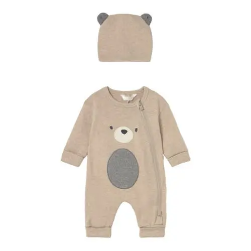 MAYORAL Newborn One-piece With Hat - Beige