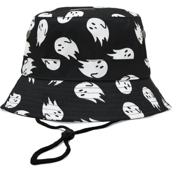 DALIX Printed Ghost Bucket Hat - Black