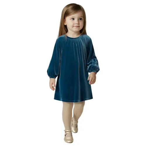 MAYORAL Girls' Long Sleeve Velvet Dress