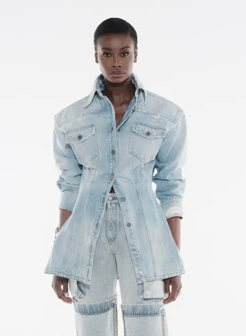 UNTOURAGE THE LABEL Si Si Shacket" Denim Shirt Jacket