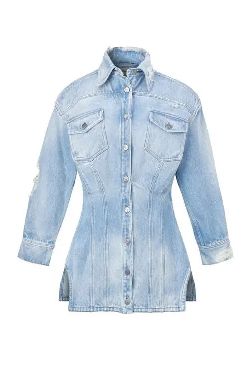 UNTOURAGE THE LABEL Si Si Shacket" Denim Shirt Jacket