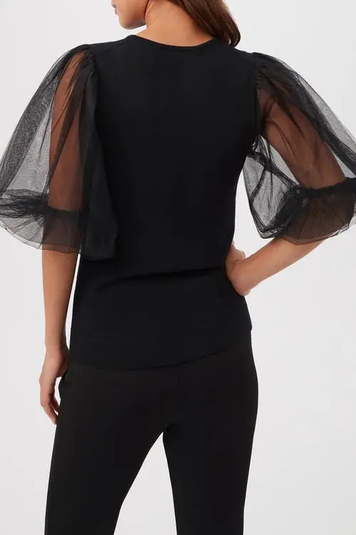 Trina Turk Rhea Tulle Sleeve Pullover