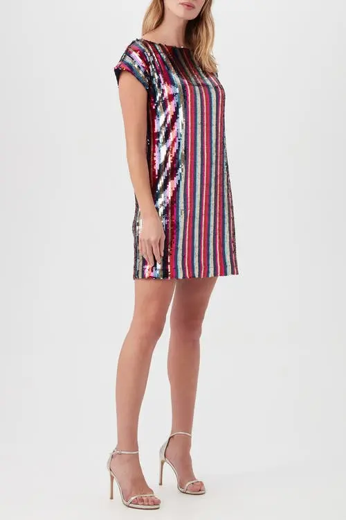 Trina Turk Breene Striped Sequin Dress