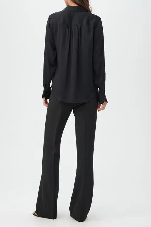 Trina Turk Cassavetes Silk-blend Button-up Top - Black