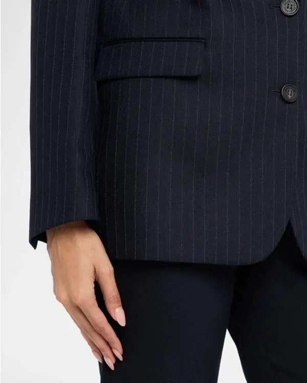 GOLDEN GOOSE Journey Pinstripe Wool Jacket - Dkblue