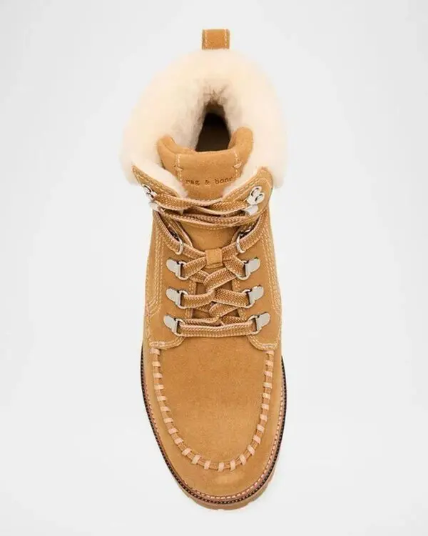Rag & Bone Cameron Suede Shearling Hiking Boots - Csdsh