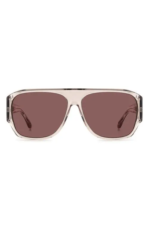 Isabel Marant 60mm Navigator Sunglasses - Nude/burgundy