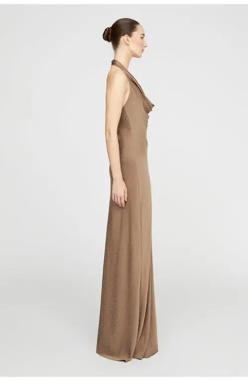 Halston Sid Satin Gown With Crystal Embellishment