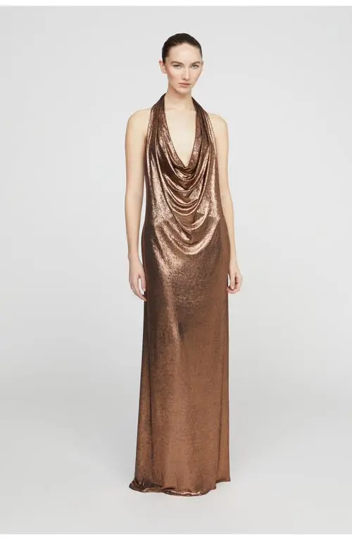 Halston Soraya Jersey Gown - Copper