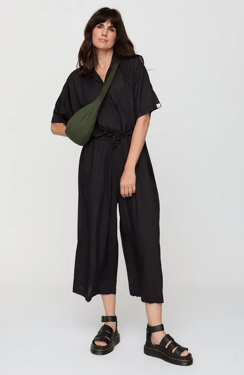 TURTLEDOVE LONDON Organic Cotton Iris Jumpsuit - Black