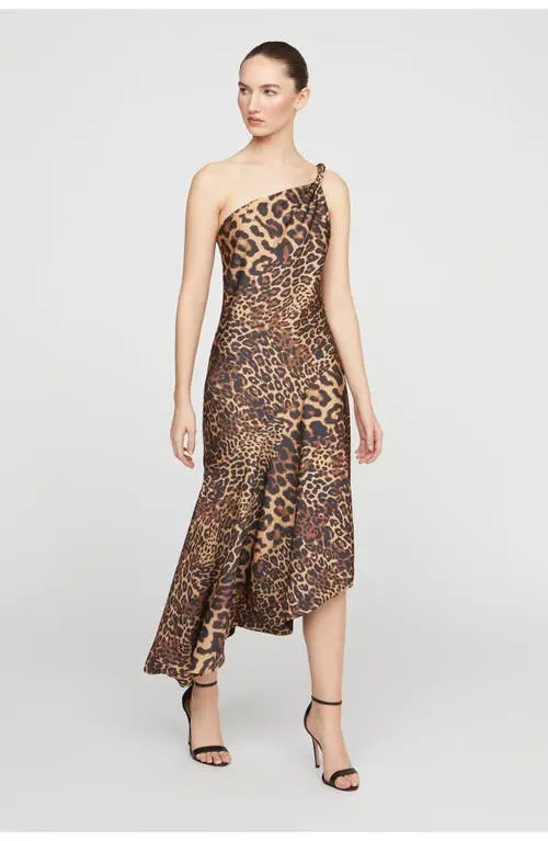 Halston Mavis Satin Midi Dress