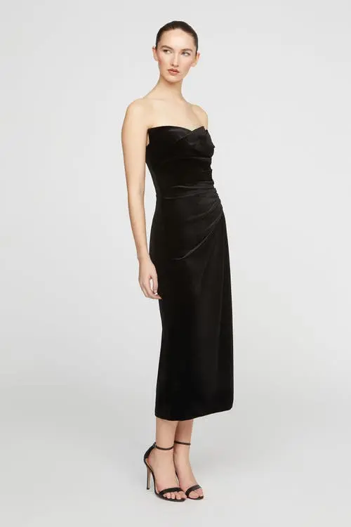 Halston Imara Velvet Midi Dress