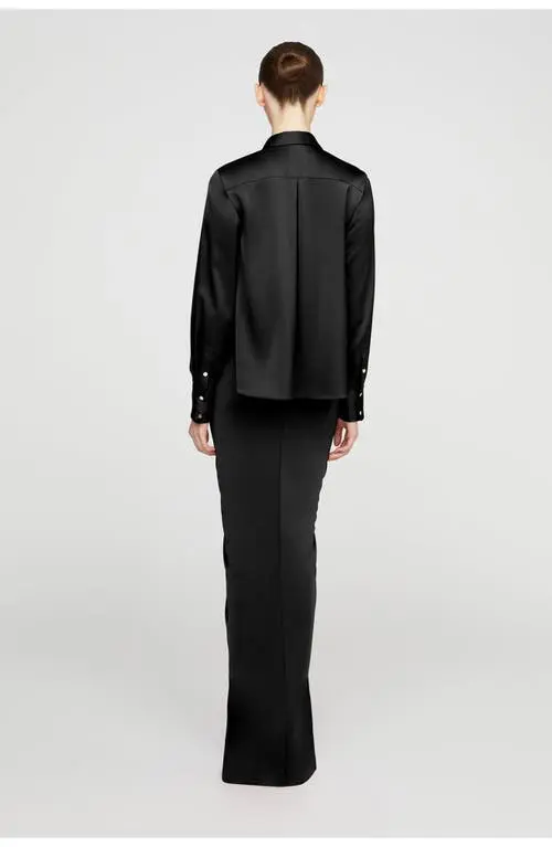 Halston Katrine Jersey And Satin Gown