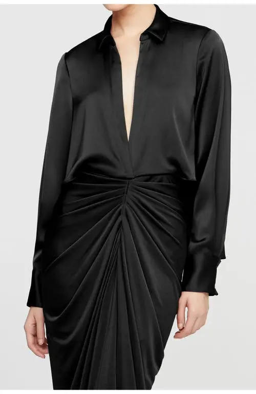 Halston Katrine Jersey And Satin Gown
