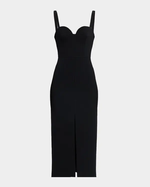 Givenchy Raw-edge Tailored Sleeveless Midi Dress - 001-black