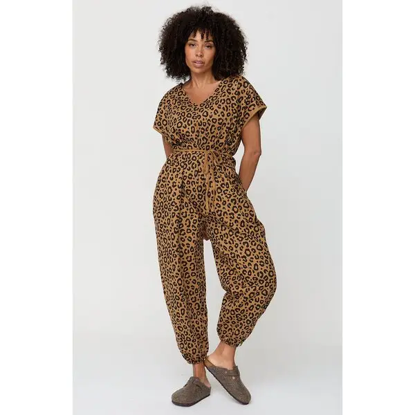 TURTLEDOVE LONDON Rita Tie-waist Organic Cotton Jumpsuit - Brown
