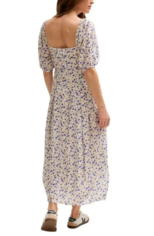 LILY AND LIONEL April Button-front Floral Print Midi Dress