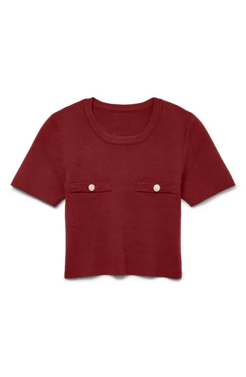 Vero Moda Short-sleeve Crewneck Sweater With Pocket Details