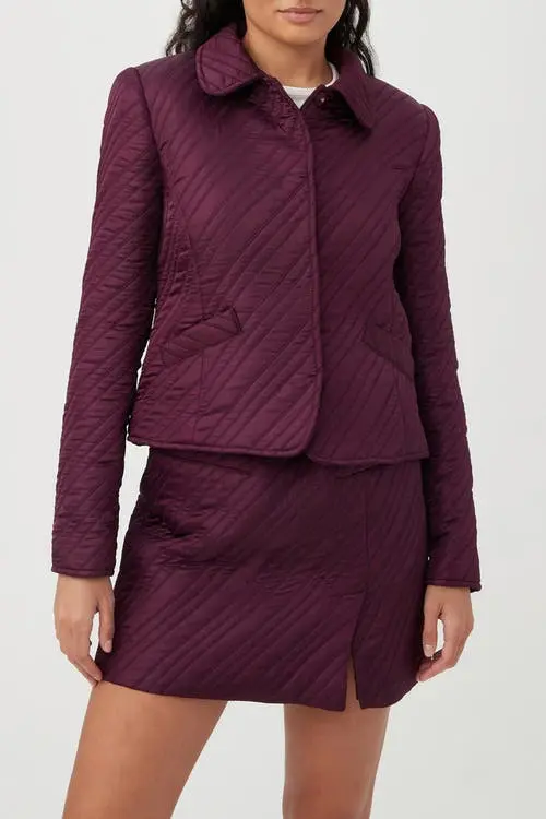 Trina Turk Quilted Collared Jacket