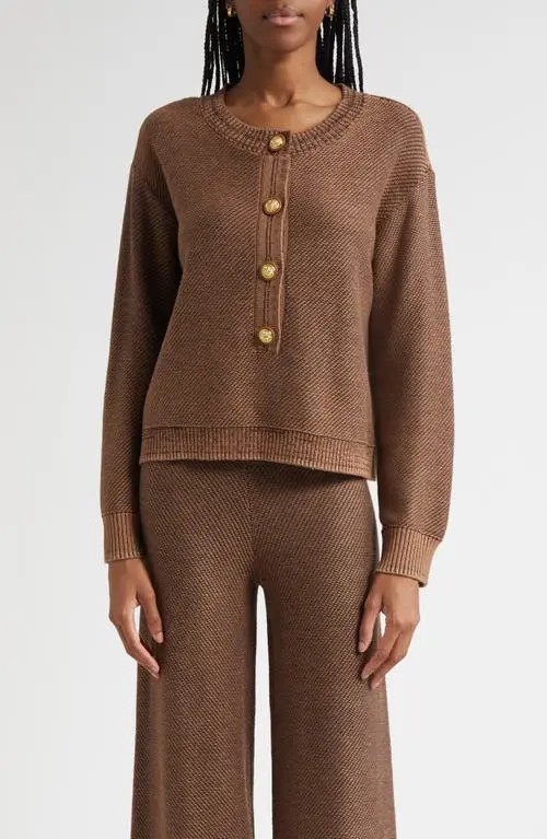 L'Agence Hadassah Loop Knit Henley