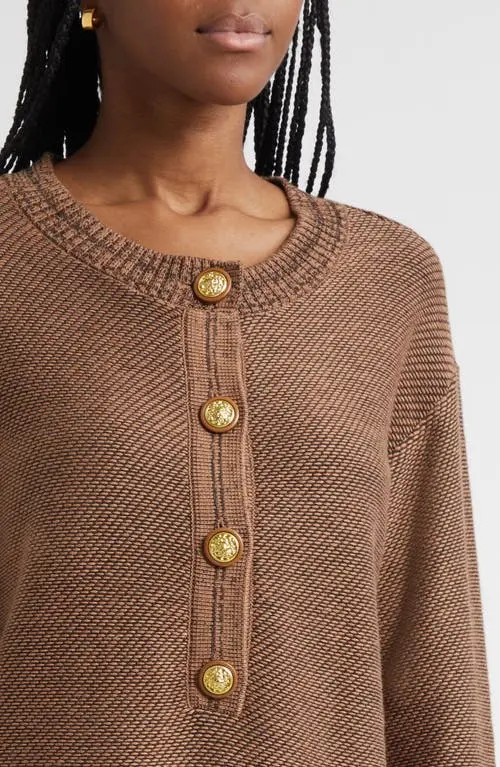 L'Agence Hadassah Loop Knit Henley