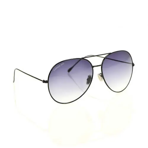 Carmen Sol Aviator Sunglasses - Blk-grey Lens