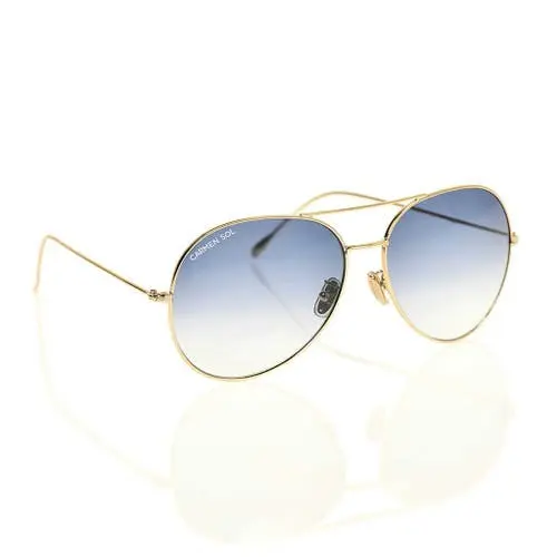 Carmen Sol Aviator Sunglasses - Gld-lblue Lens