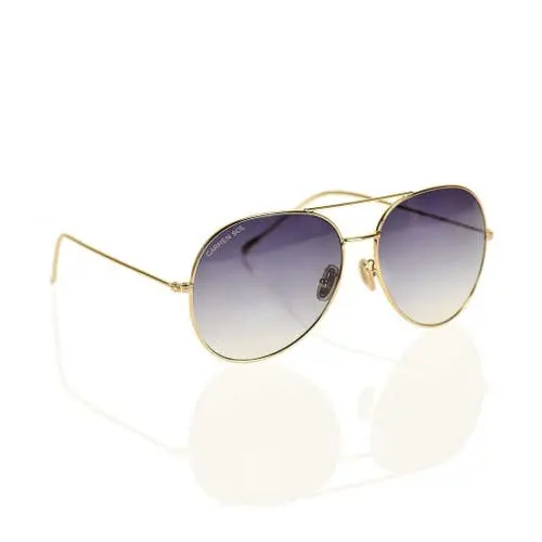 Carmen Sol Aviator Sunglasses - Gld-navy Lens