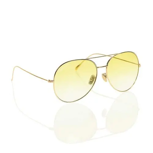 Carmen Sol Aviator Sunglasses - Gld-yellow Lens
