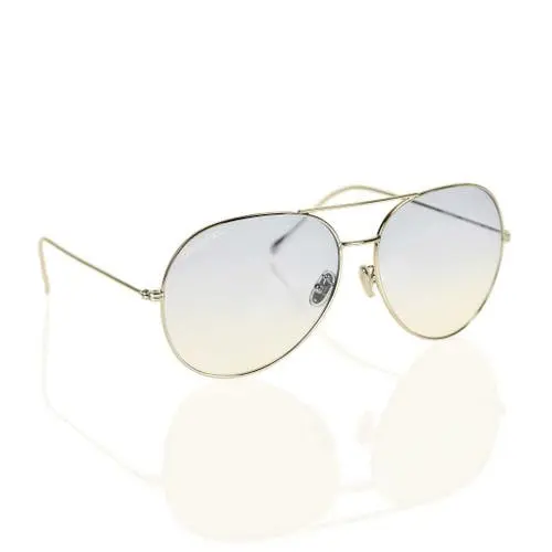 Carmen Sol Aviator Sunglasses - Slvr-lblue Lens